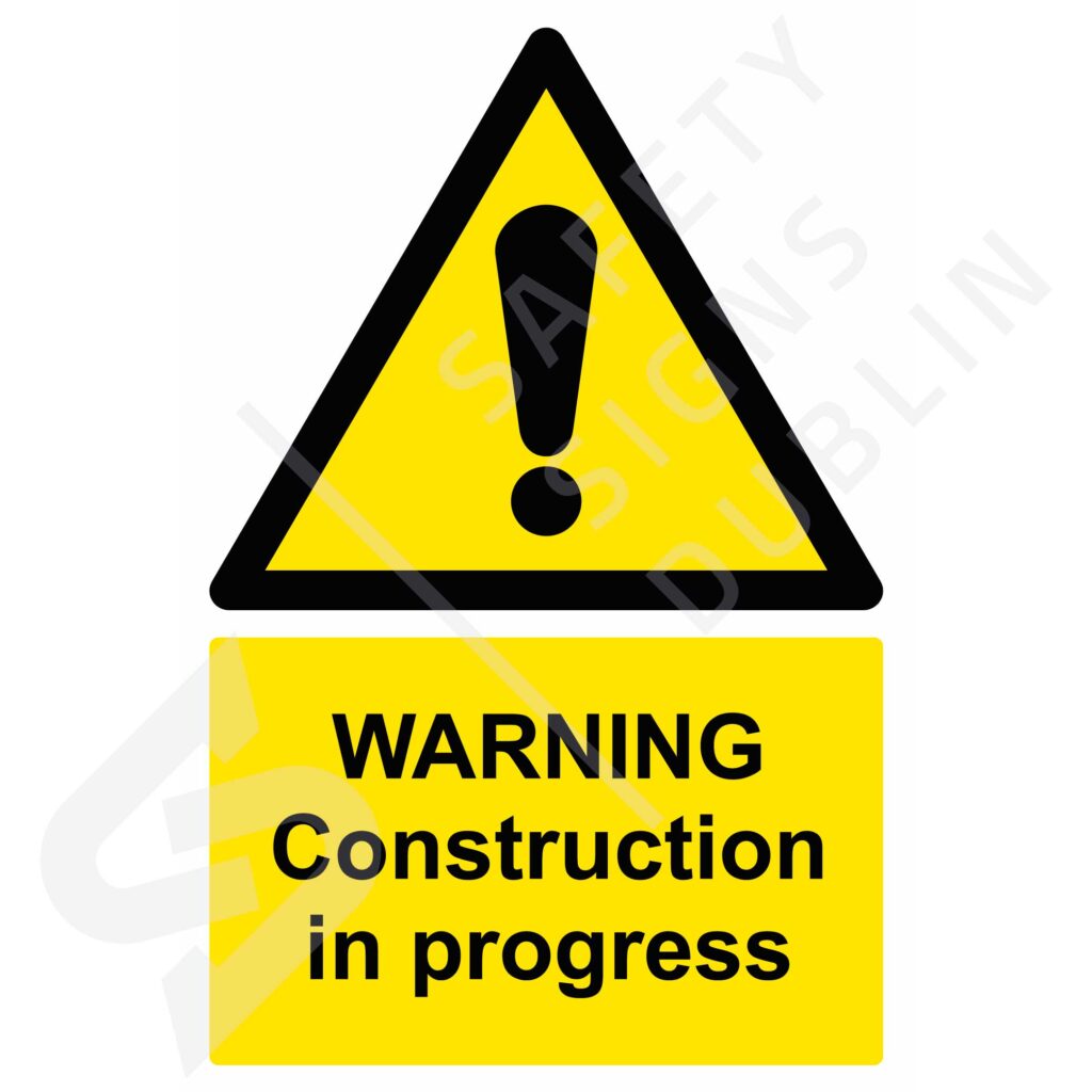 Warning Construction work in progress W8038 - Safety Signs Dublin