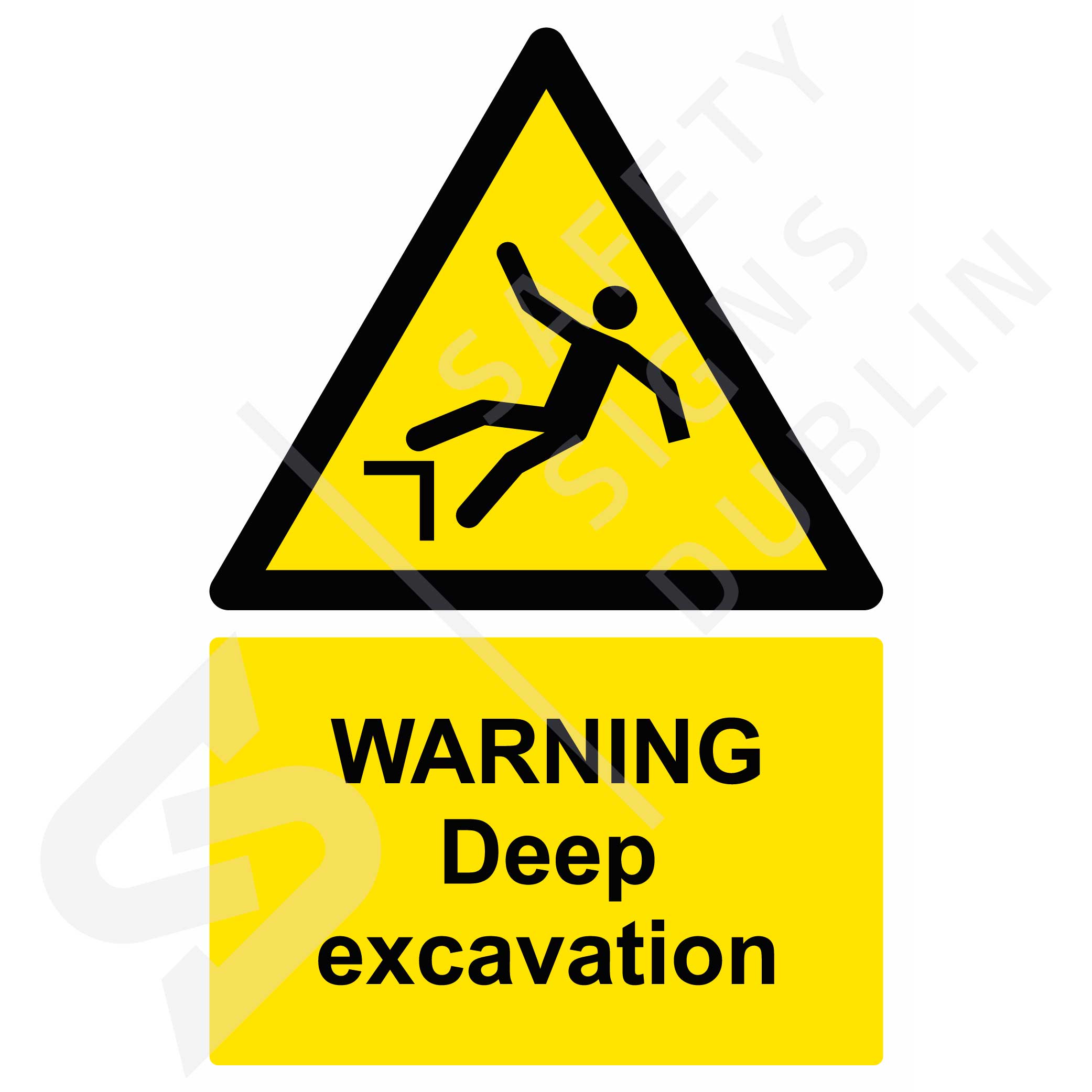 Warning Deep excavation W8049 - Safety Signs Dublin
