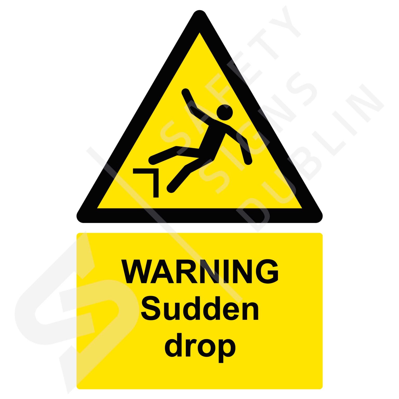 Warning Sudden Drop W8148 - Safety Signs Dublin