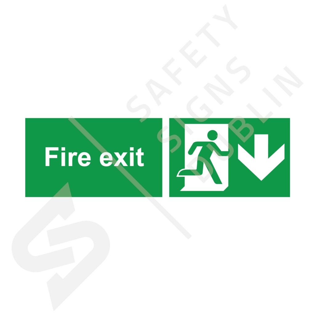 Fire exit down S7040 - Safety Signs Dublin