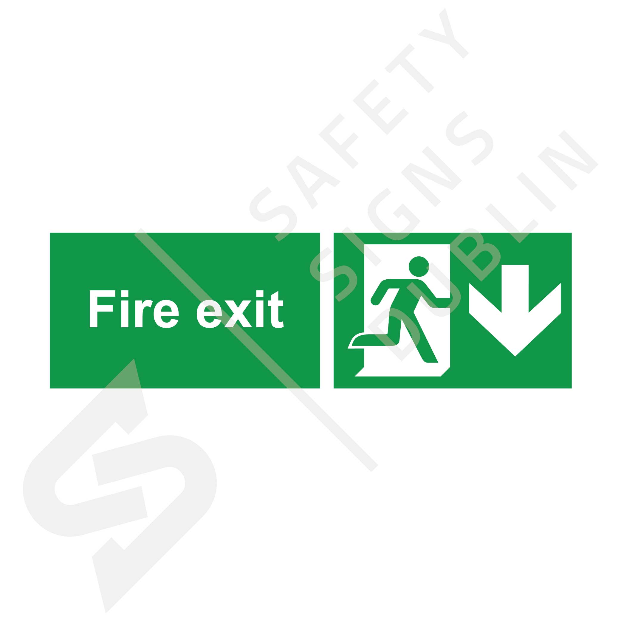 Fire exit down S7040 - Safety Signs Dublin