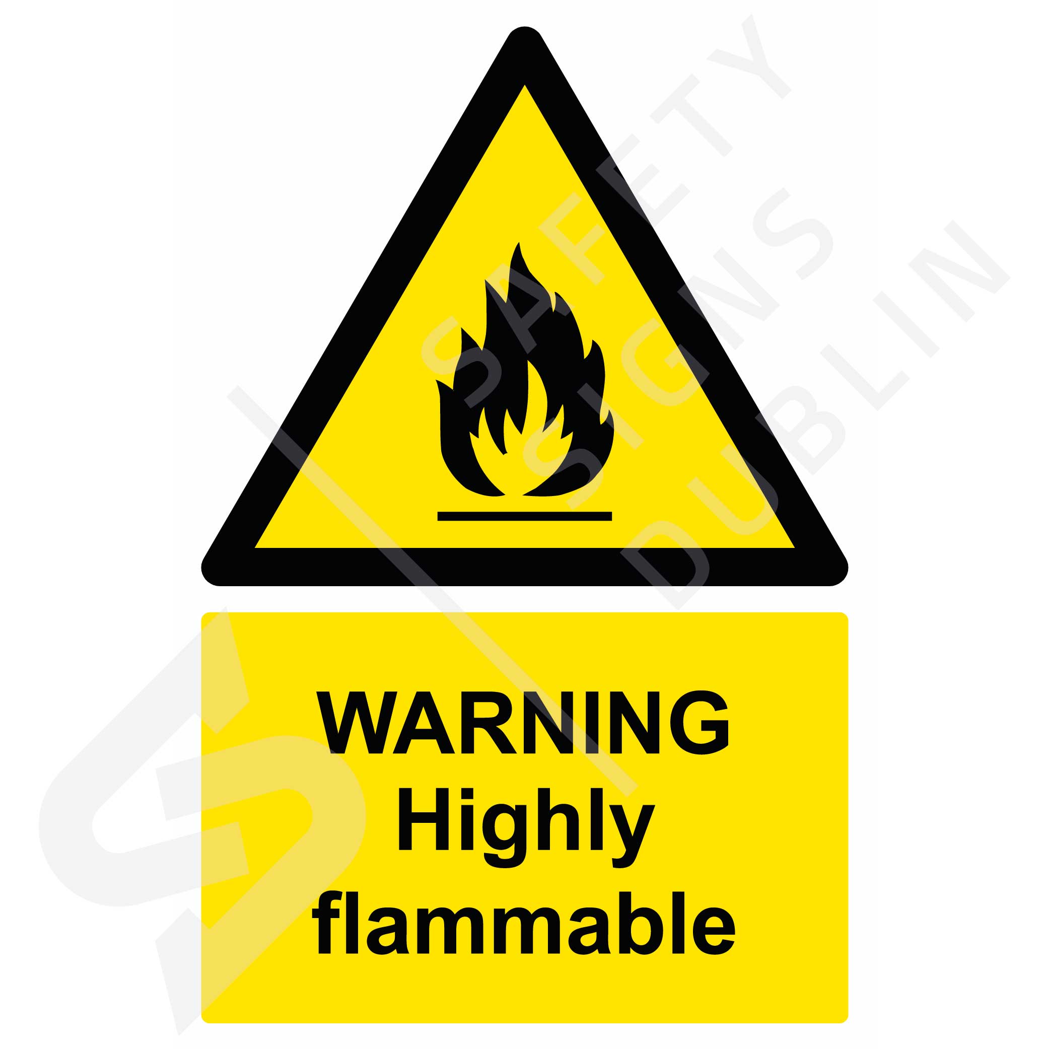 Warning Highly flammable W8076 - Safety Signs Dublin