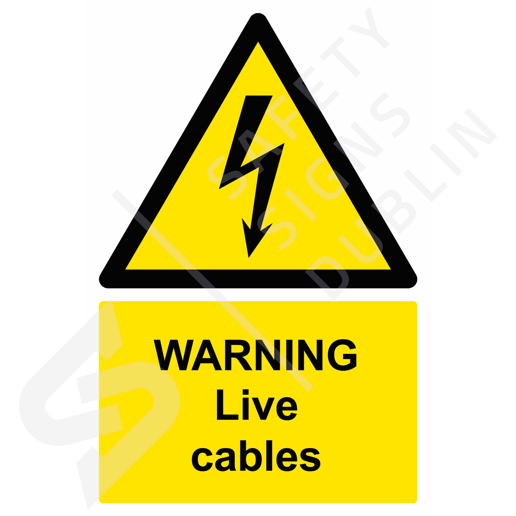 Warning Live cables W8085 - Safety Signs Dublin