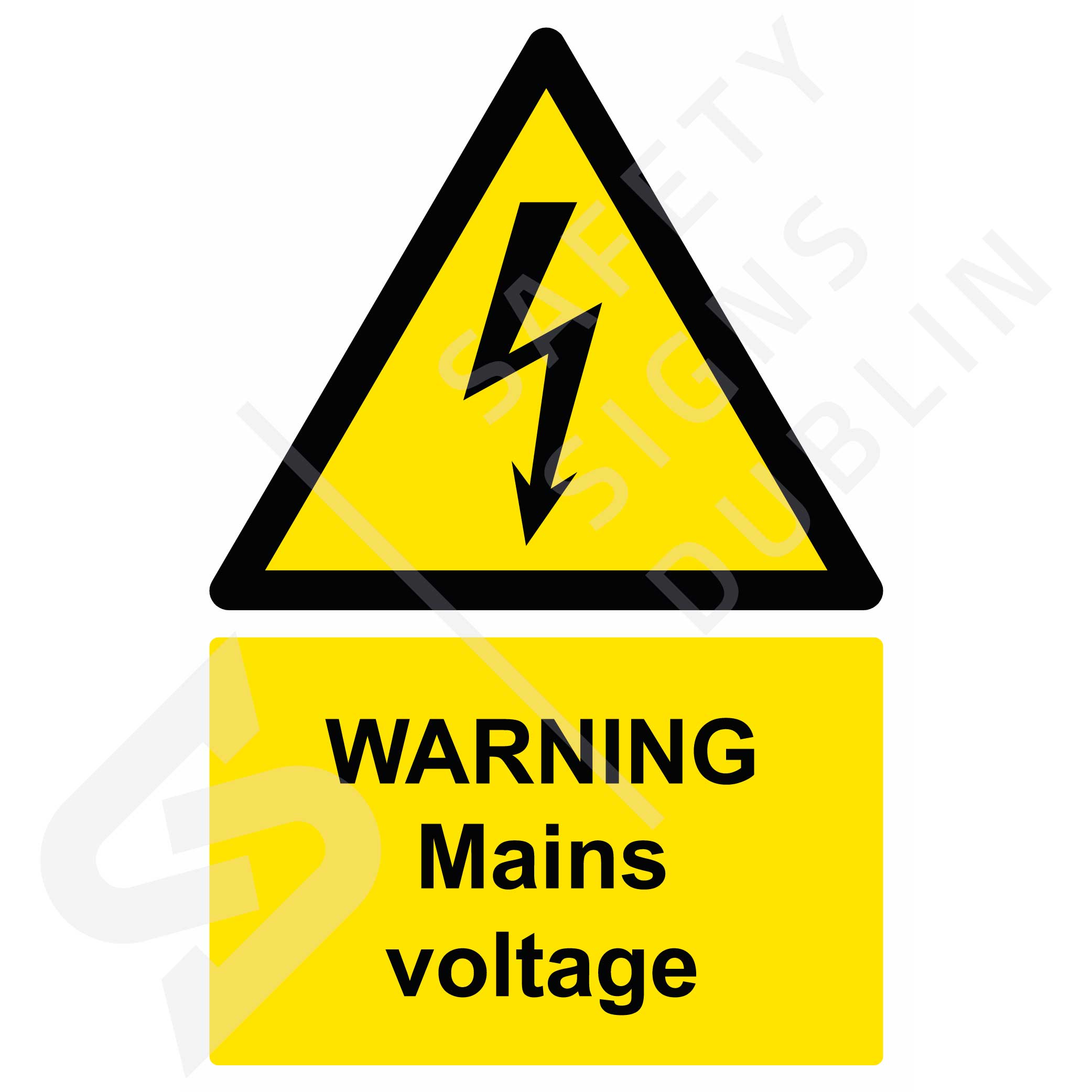 Warning Mains voltage W8092 - Safety Signs Dublin