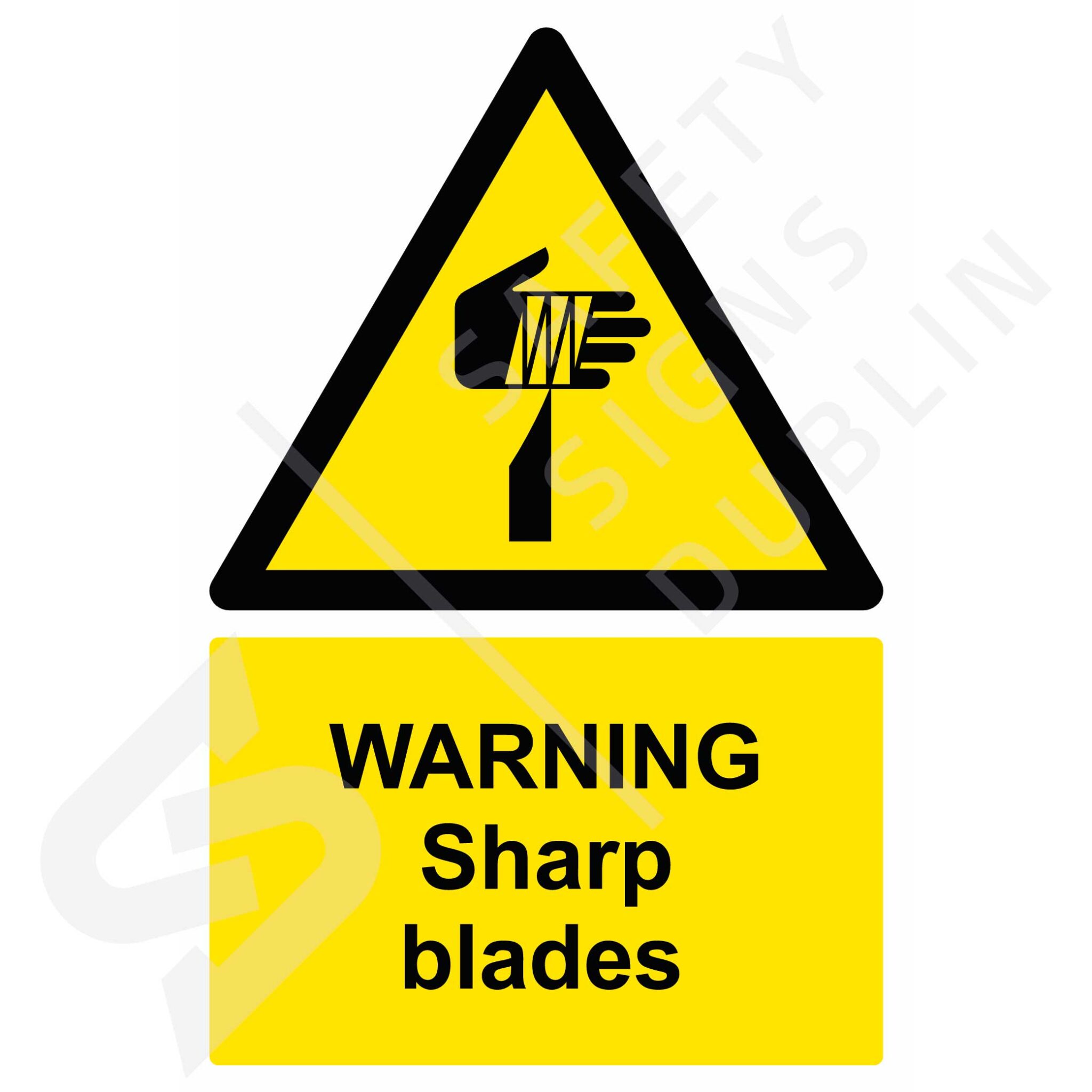 Warning Sharp blades W8116 - Safety Signs Dublin