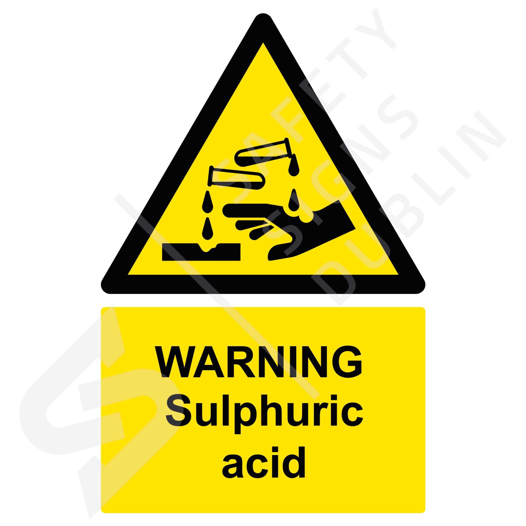Warning Sulphuric acid W8128 - Safety Signs Dublin