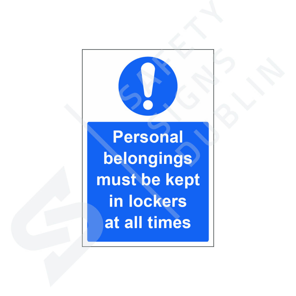 Personal Belongings in Lockers FS3014 - Safety Signs Dublin
