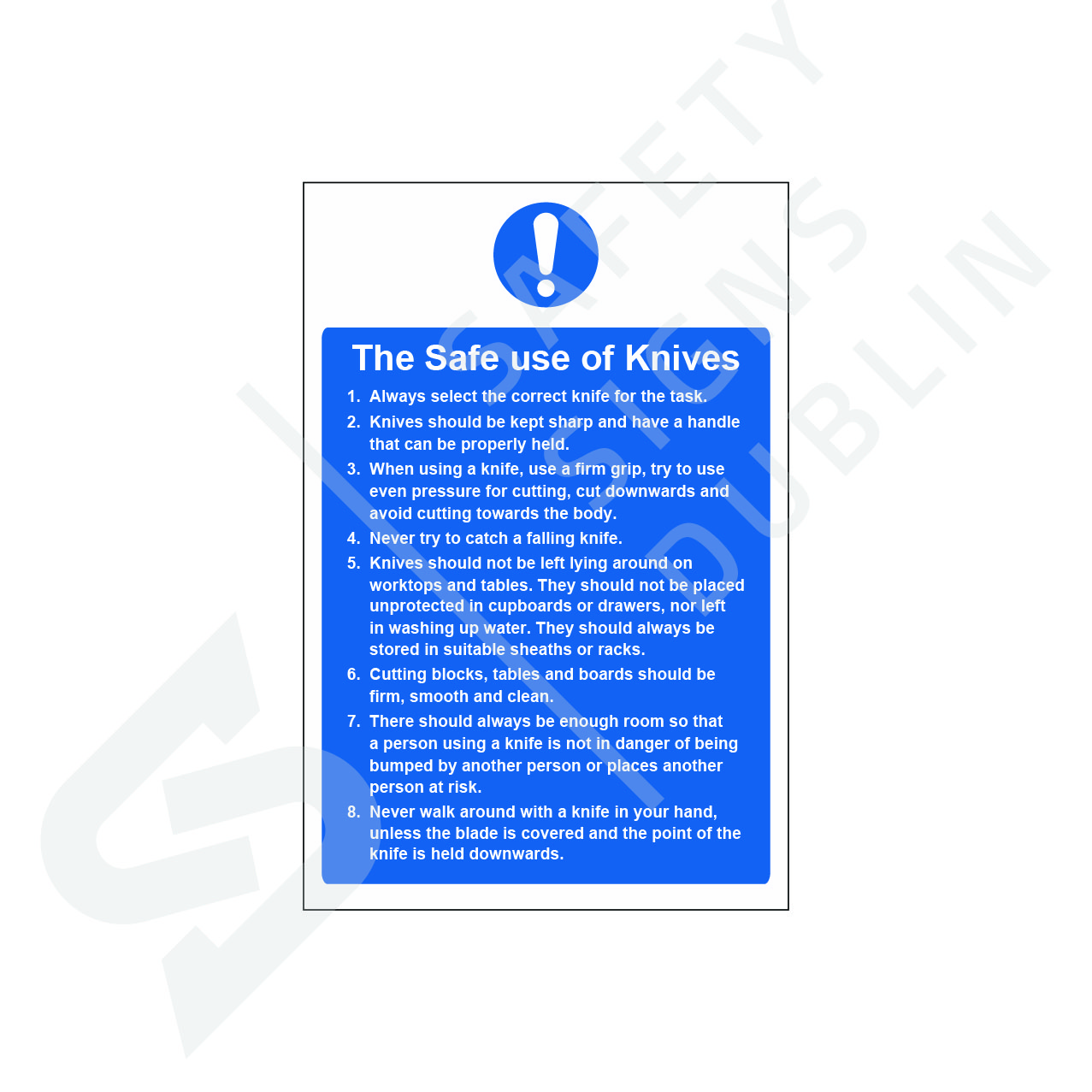 Safe use of Knives FS3080 - Safety Signs Dublin